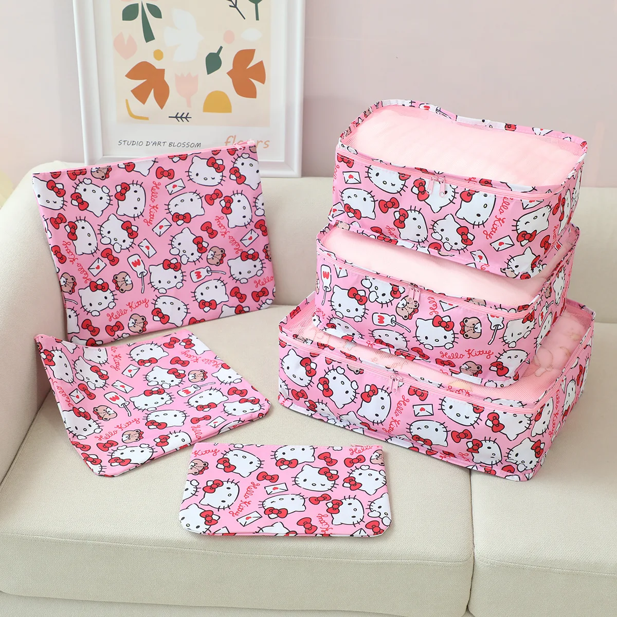 6pcs Sanrio Hello Kitty Storage Box Cartoon Kuromi Waterproof Travel ...