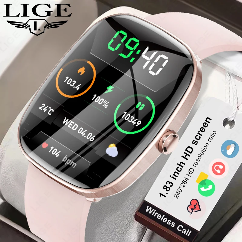 LIGE-Smartwatch-para-Homens-e-Mulheres-1-83-Tela-HD-Frequ-ncia-Card-aca ...