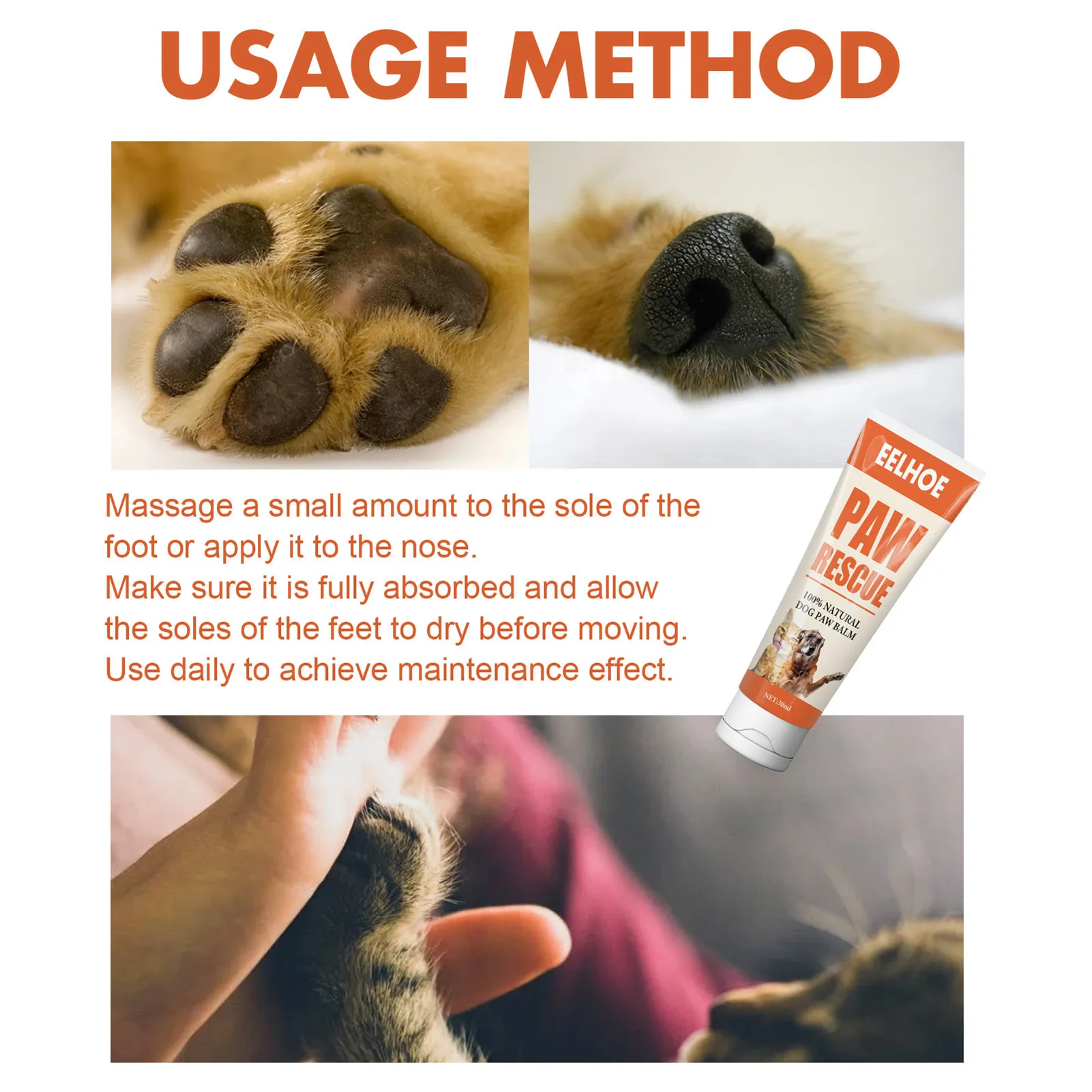 Pet Foot Protection Oil Paws Balm Cracked Dog Paw Pad