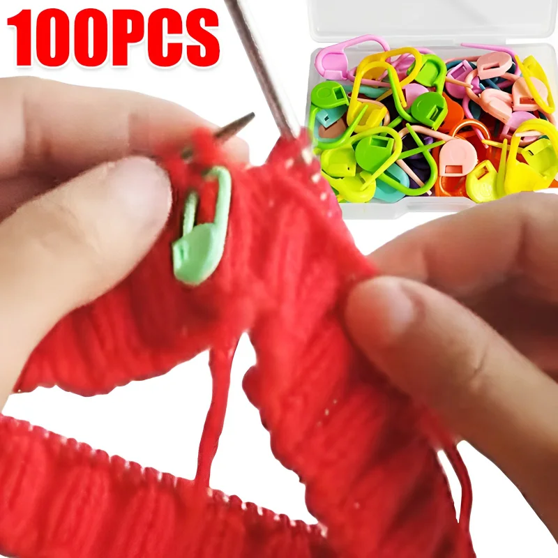 50-100Pcs-Multicolor-Plastic-Safety-Pins-Knitting-Markers-Crochet ...