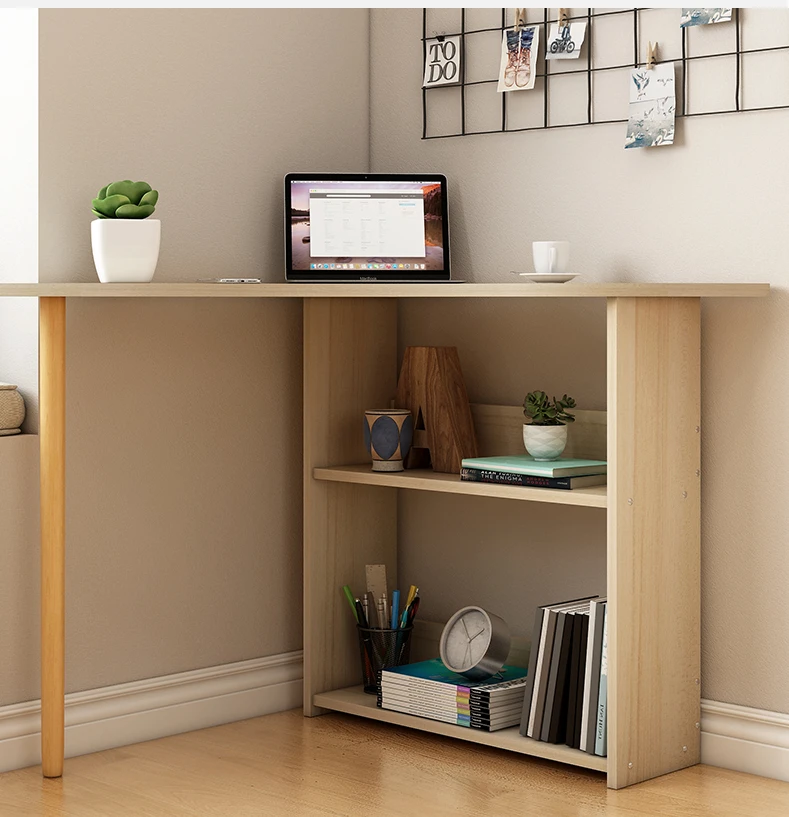 Corner-desk-bookshelf-integrated-bookshelf-student-learning-to-write ...