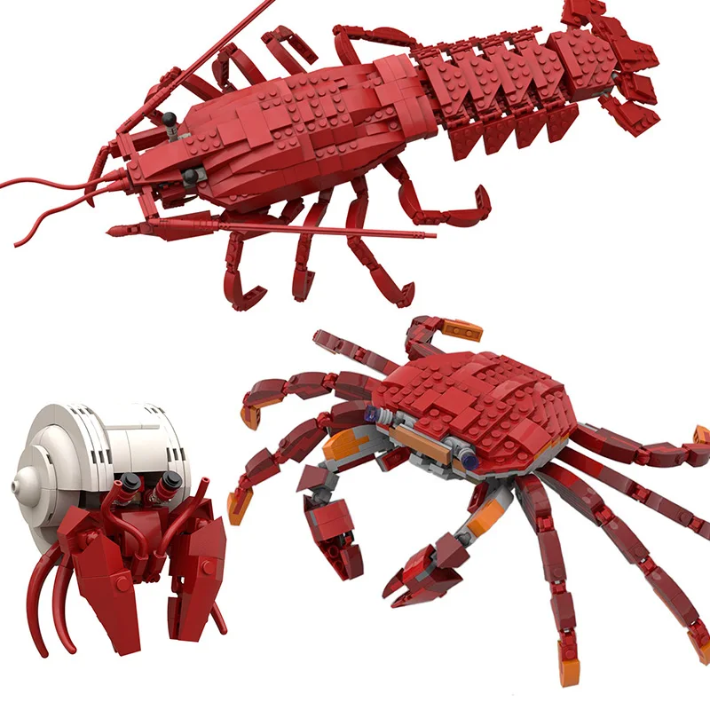 MOC-Part-Redstone-Hermit-Crab-Active-Knuckle-Lobster-Marine-Animals ...