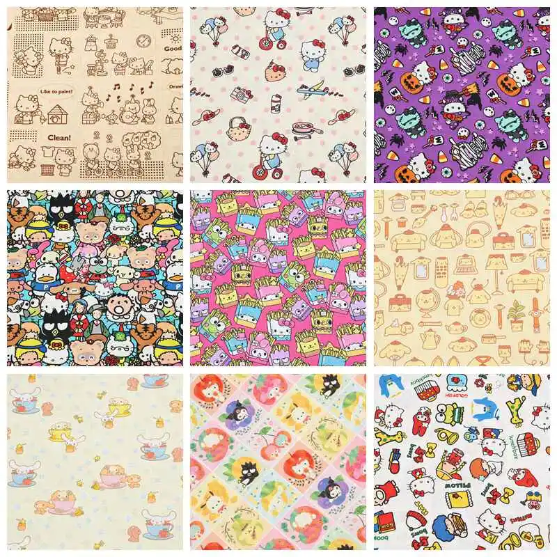20 Count Plain Cotton Sanrio Hello Kitty Print Fabric for Sewing ...
