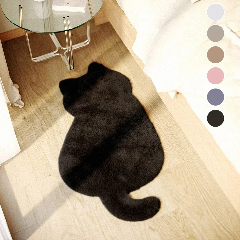 Cute-Cat-shaped-Carpet-Super-Soft-Fluffy-Plush-Rug-for-Girl-Room ...