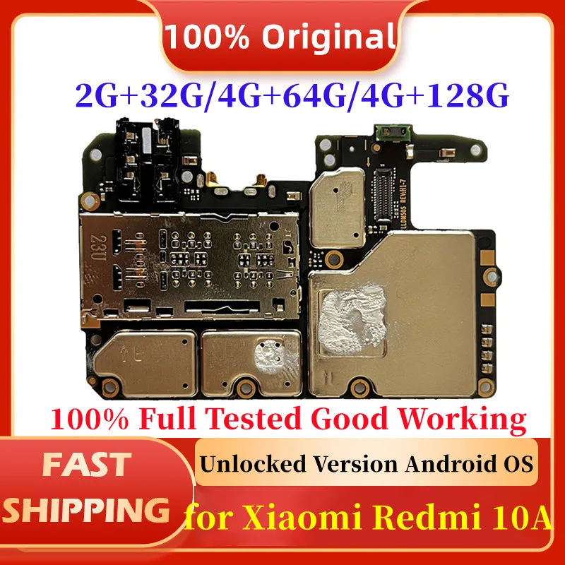 Original Unlocked for Xiaomi Redmi 10A Motherboard Replacement with ...