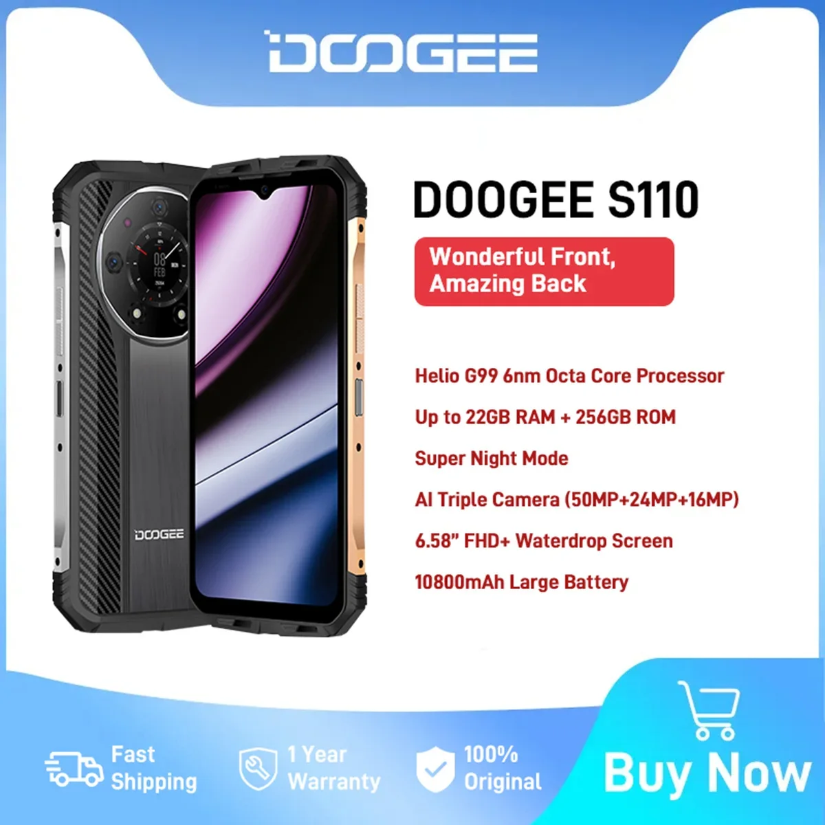 DOOGEE-S110-Rugged-Phone-6-58-FHD-Waterdrop-Screen-12GB-256GB-Helio-G99 ...
