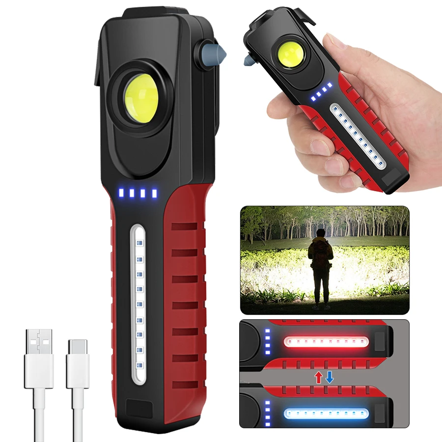New-Multifunctional-Super-Bright-LED-Flashlight-Side-Light-COB-Built-in ...