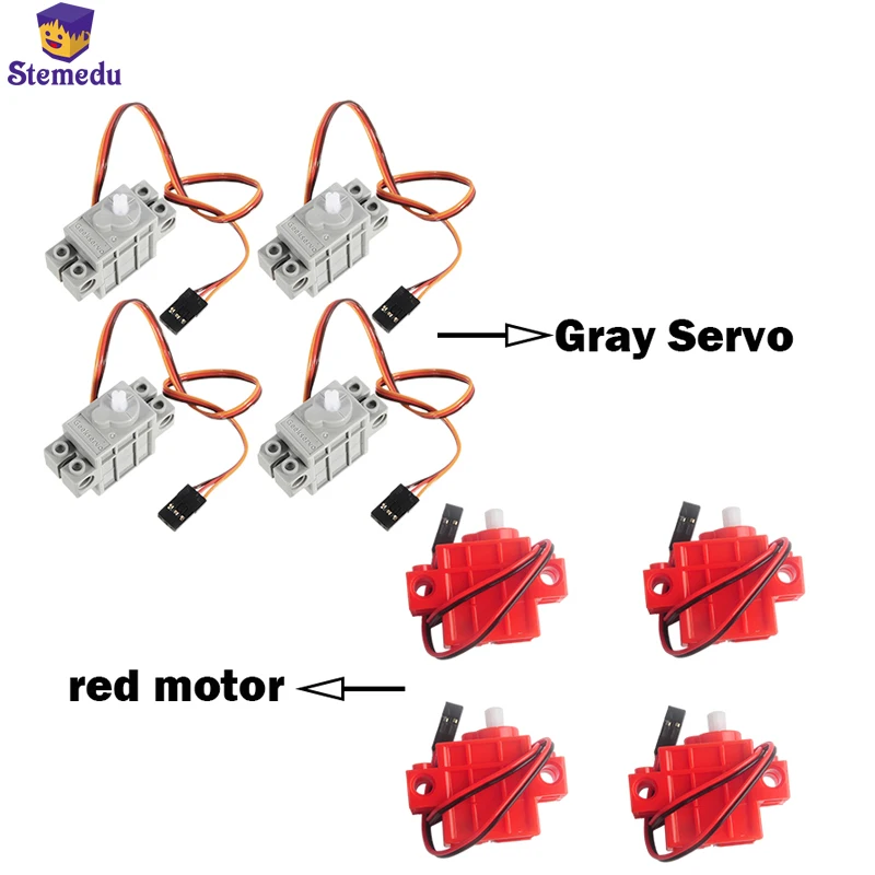 4pcs 270° Geek Servos / Red Gear Motor Rotation Servo compatible with ...