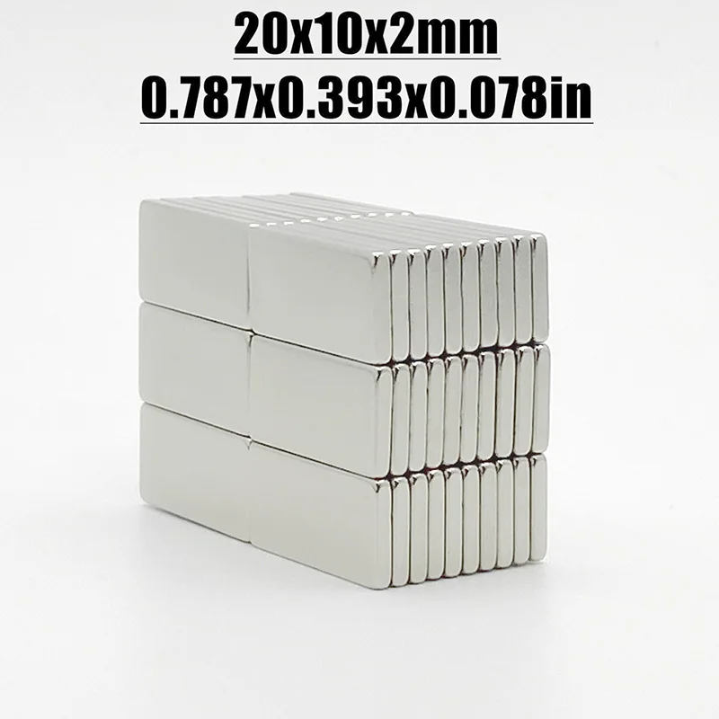 1-50Pcs-20X10X2-Rectangular-Strong-Magnetic-Force-N35-High-Strength ...