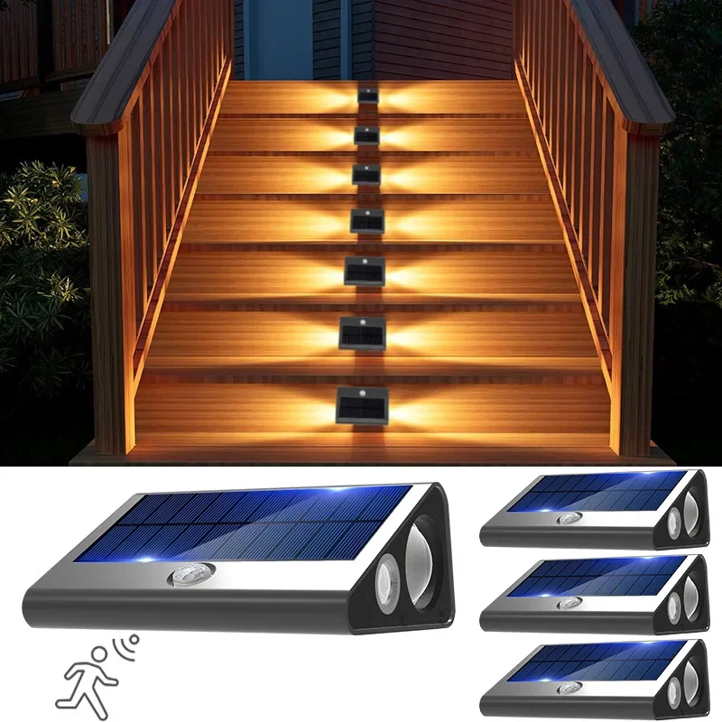 Solar Step Light Human Body Induction Three-colour in One Stair Light ...