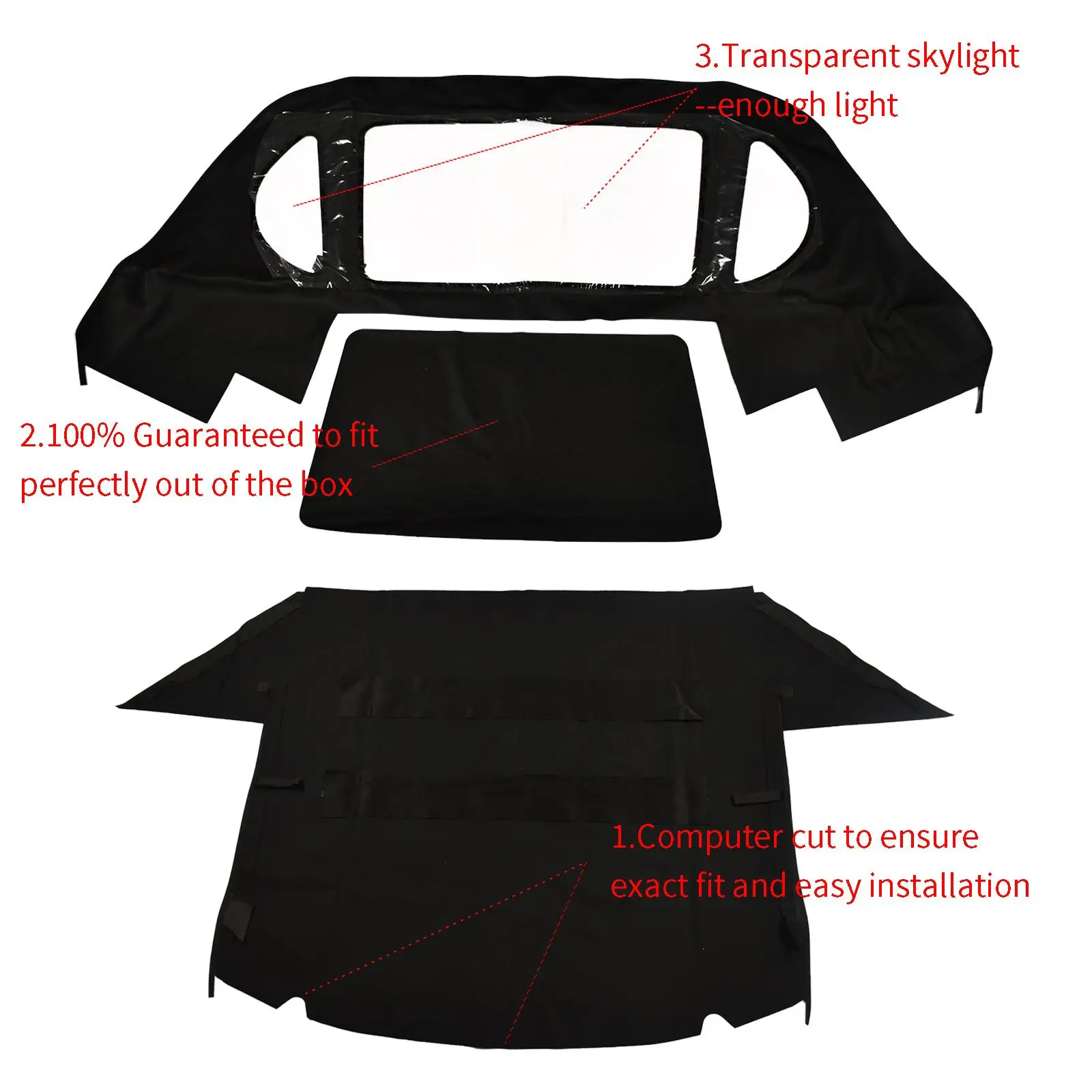 AP02 Black Convertible Soft Top Fits For Mercedes R129 300SL 500SL ...