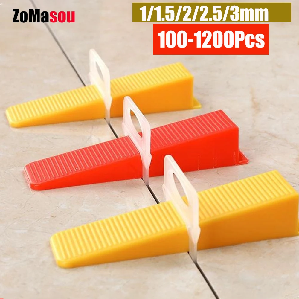 100 1200pcs Floor Tile Leveling System Clips Spacers Straps Tile Piler Wadge For Ceramic Tile