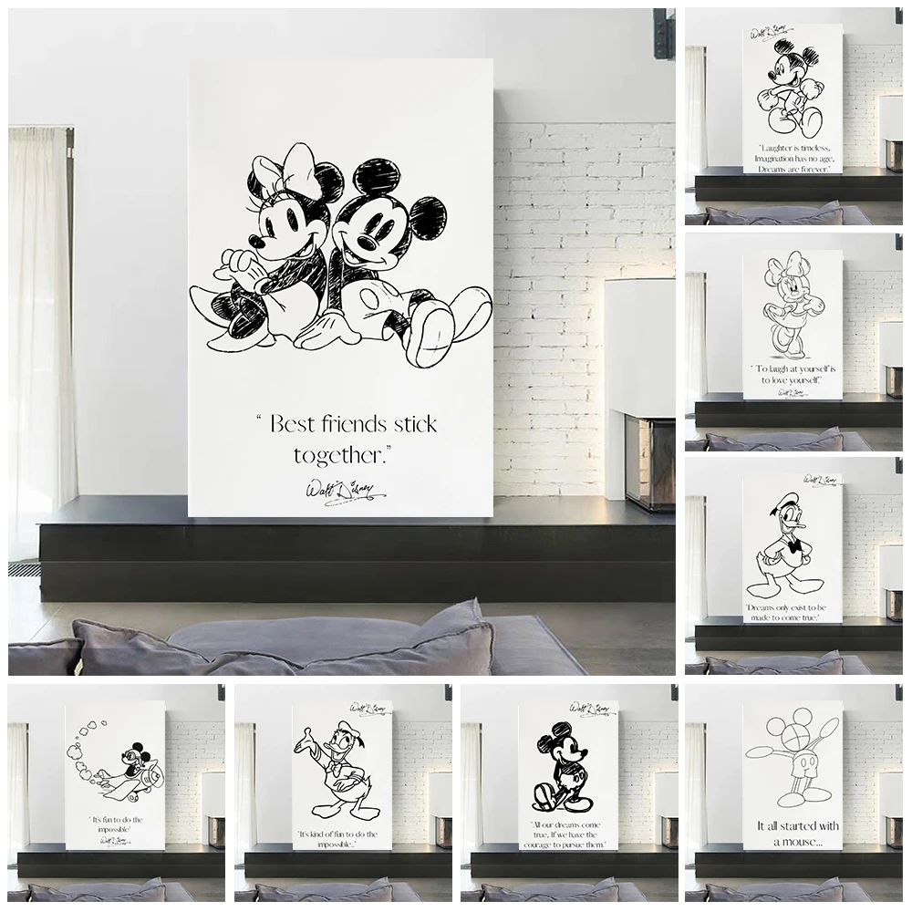 Disney-Donald-Duck-Poster-And-Print-Abstract-Mickey-Minnie-Mouse-Canvas ...