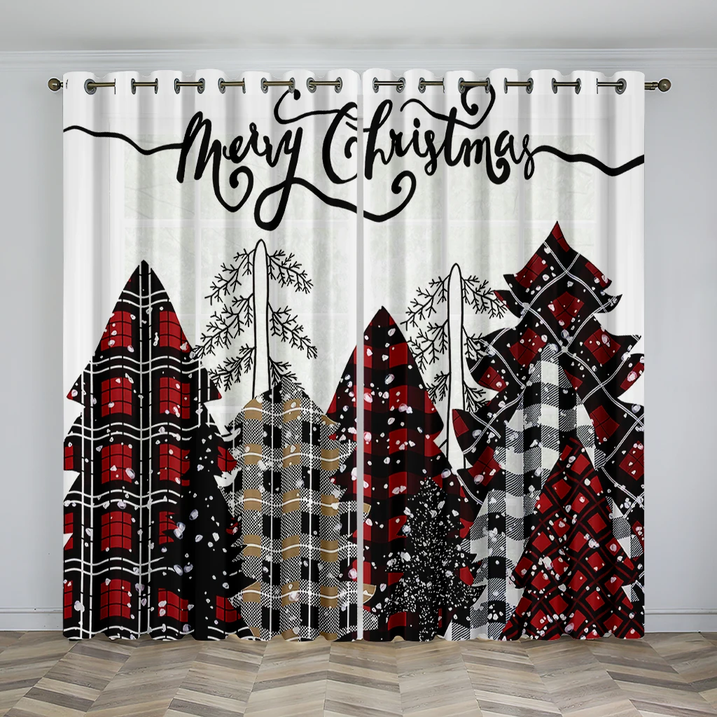 English-Style-Christmas-Curtains-Christmas-Tree-Pattern-Curtains-2 ...