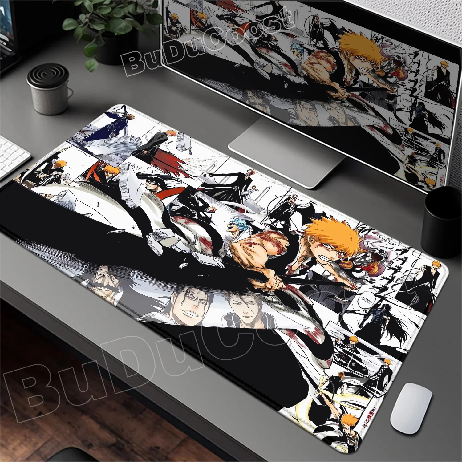 Bleach Mouse Pad Anime Large Mousepad Manga Black White Laptop Office ...
