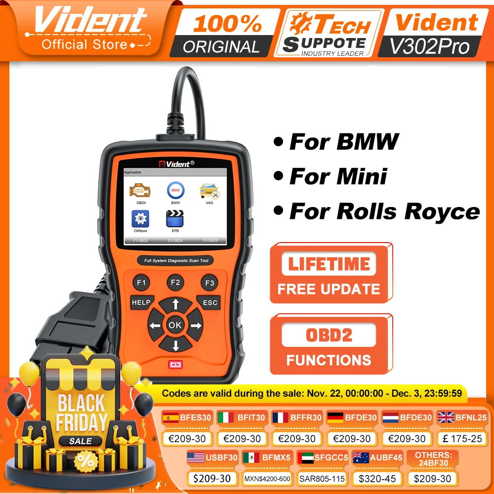 Esc-ner-VIDENT-V302Pro-OBDII-prueba-bidireccional-codificaci-n-ECU ...