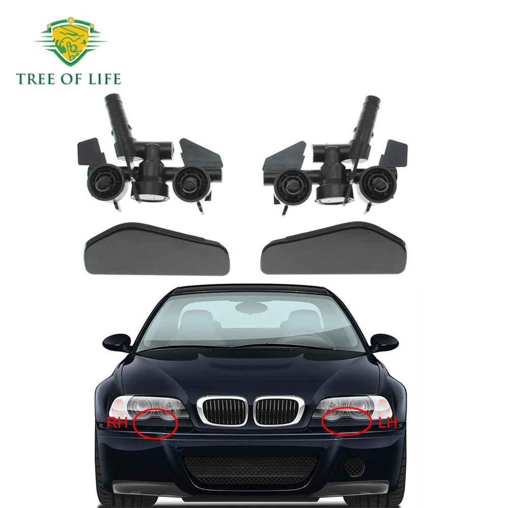 Front Headlight Washer Cover Headlamp Spray Nozzle Jet Cap For BMW ...