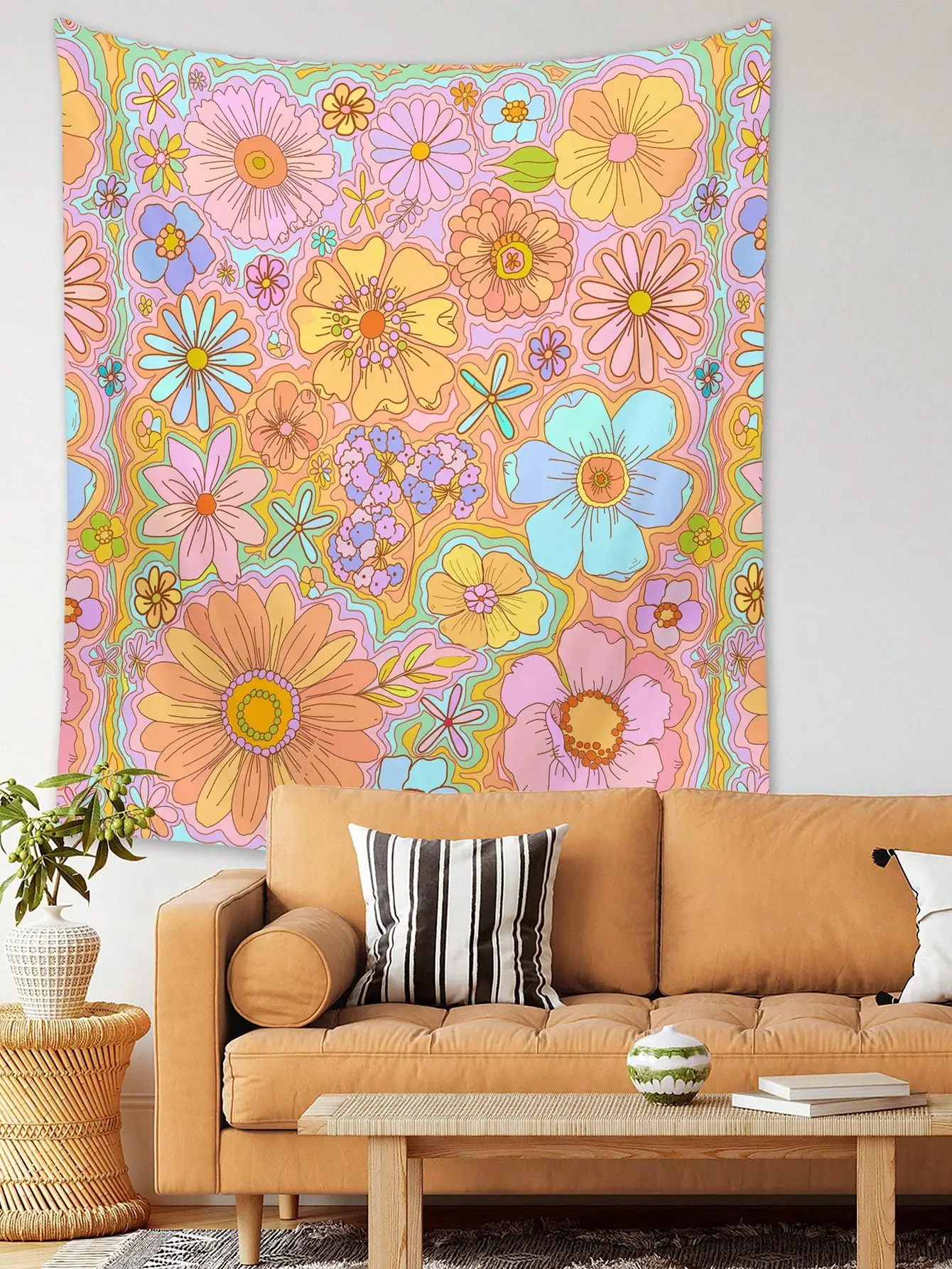 1pc-Floral-Print-Tapestry-Boho-Washable-Tapestry-Poster-Wall-Hanging ...