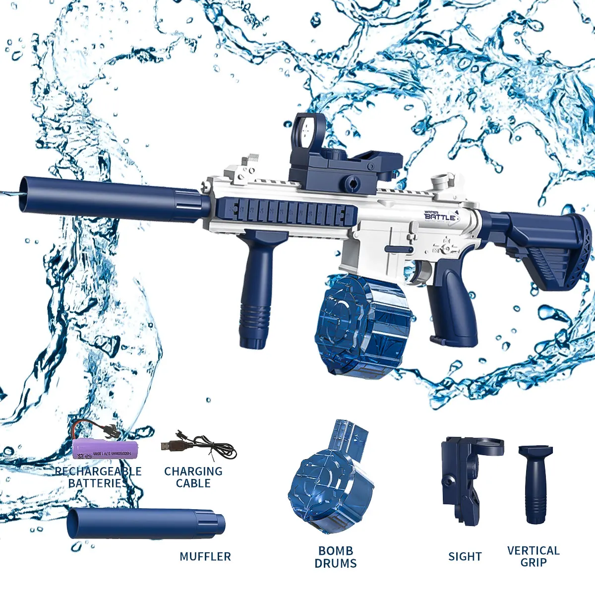 2024-New-M416-Water-Gun-Electric-Pistol-Shooting-Toy-Full-Automatic ...