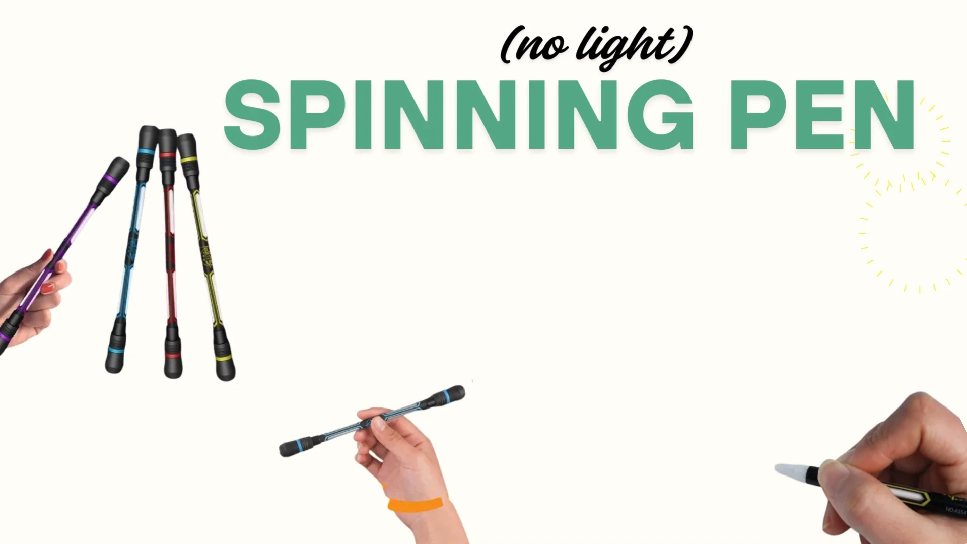 Spinning Pen (no light) Creative Spinning Pen Spinner Toy Adult Kids ...