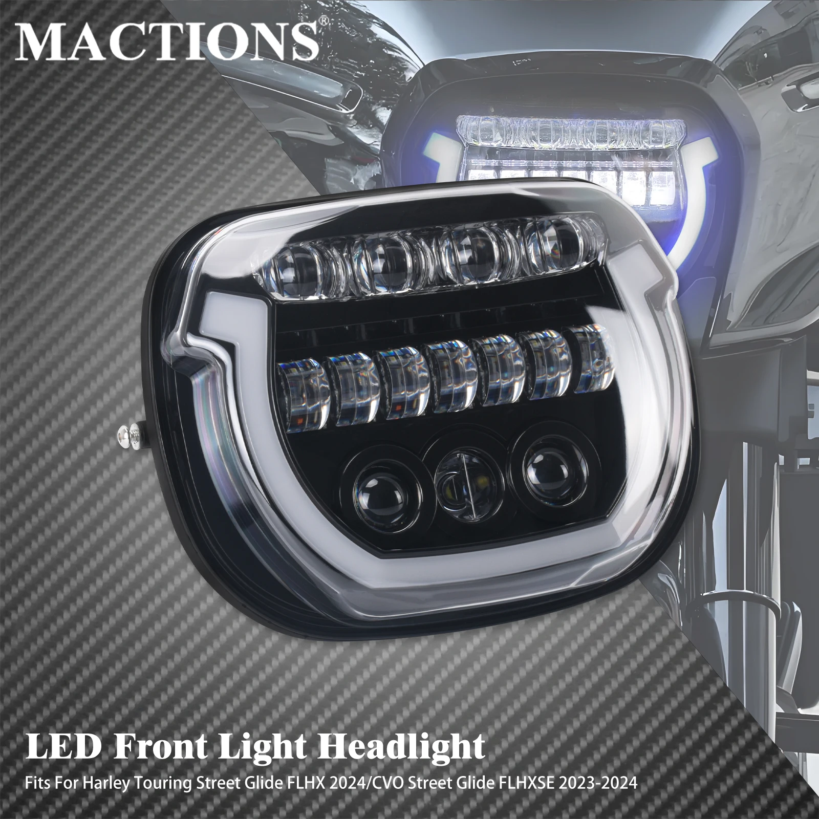 Motorcycle LED Headlight Headlamp For Harley Touring CVO Street Glide ...