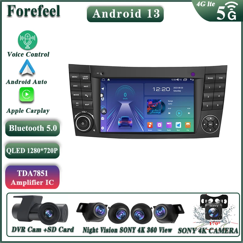 7 Inch Android 13 For Mercedes Benz E class W211 E200 E220 E300 E350 ...