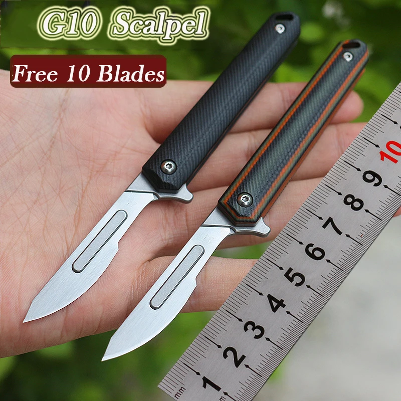 Mini-G10-Handle-Scalpel-Fast-Open-Folding-Knife-CNC-Carbon-Fiber-Blade ...