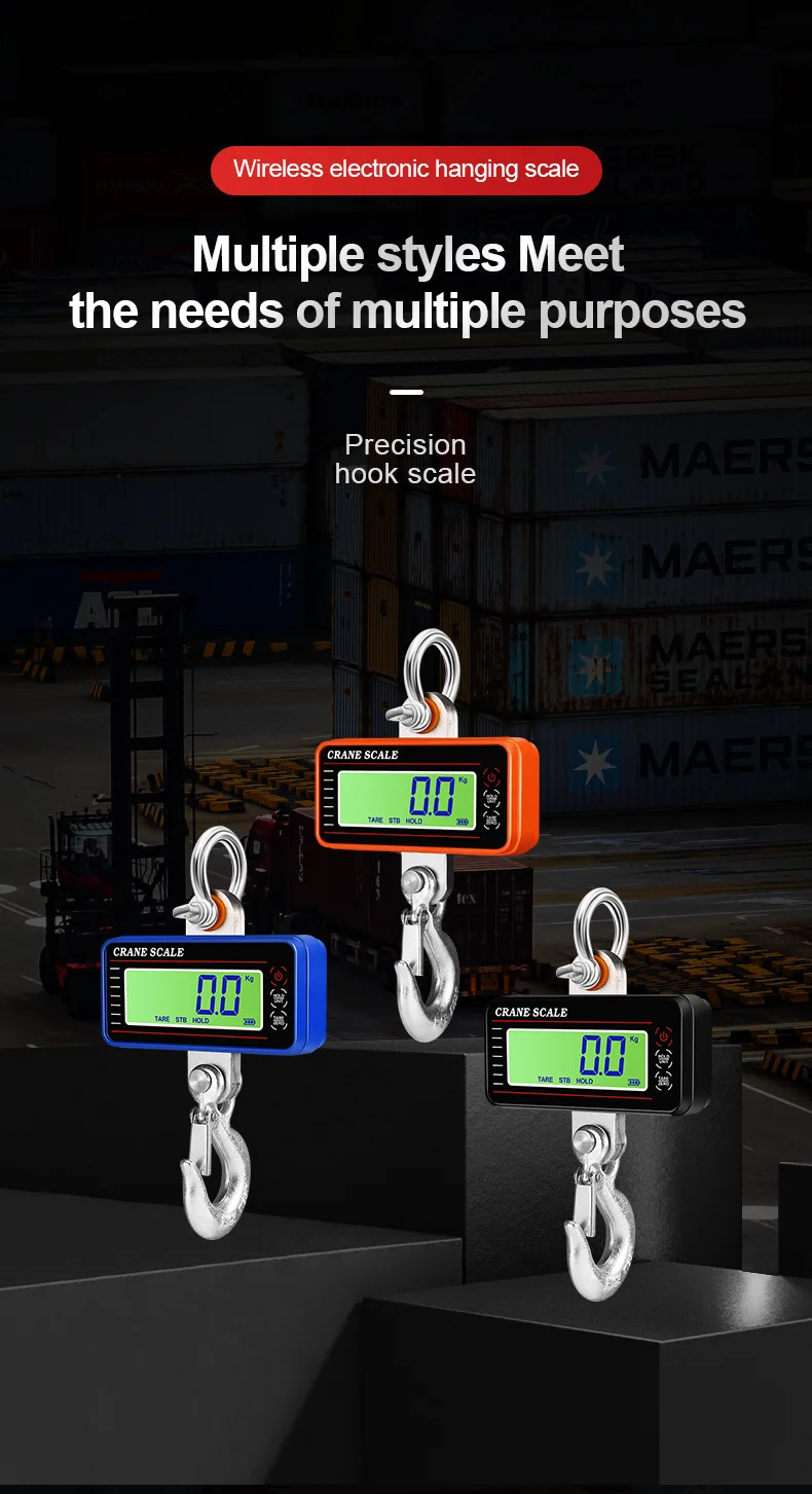 LCD 500kg-noir - Balance de grue industrielle à crochet, échelle ...