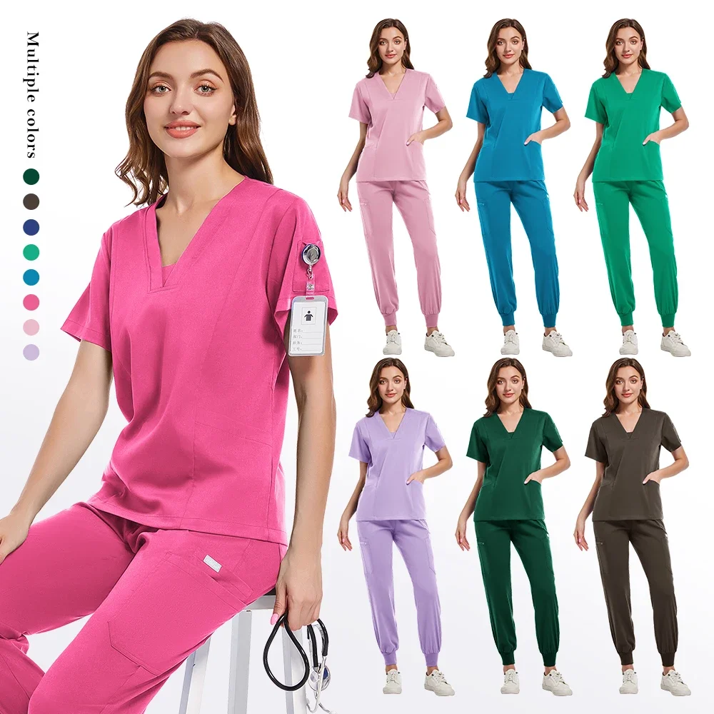 New upgraded Hospital Medical scrub suit uniform Female Male suit set ...