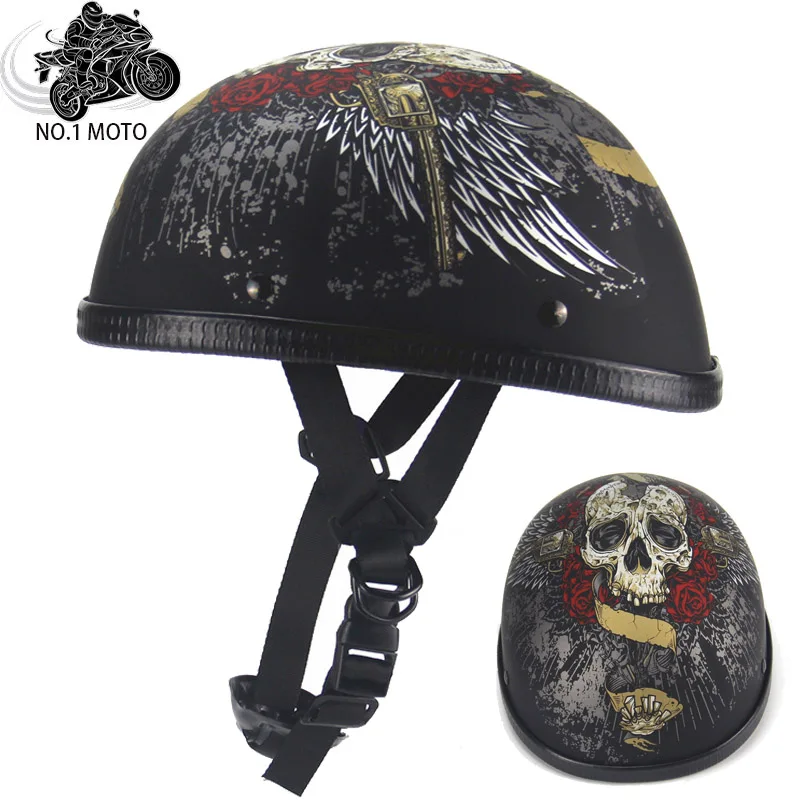 Skull-Head-Motorcycle-helmet-Retro-Half-Helmets-Vintage-baseball-cap ...