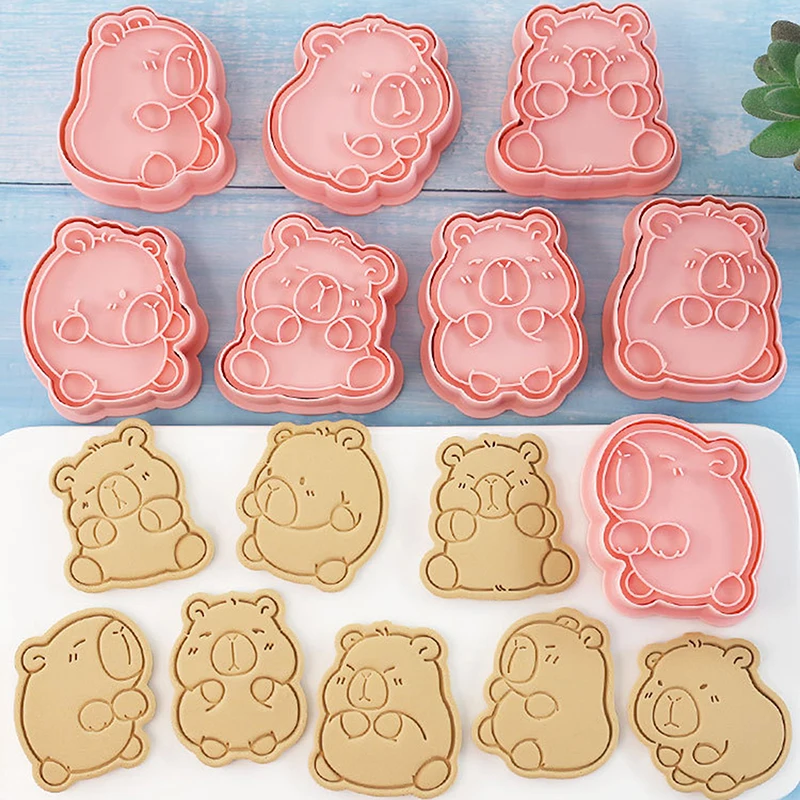 8pcs Cartoon Capybara Shaped Cookie Cutter Animal Fondant Biscuit Mold ...