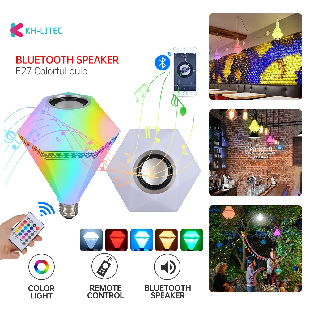 LED-Bluetooth-Lamp-Smart-Bulb-E27-15W-Diamond-Bluetooth-Speaker-Music ...