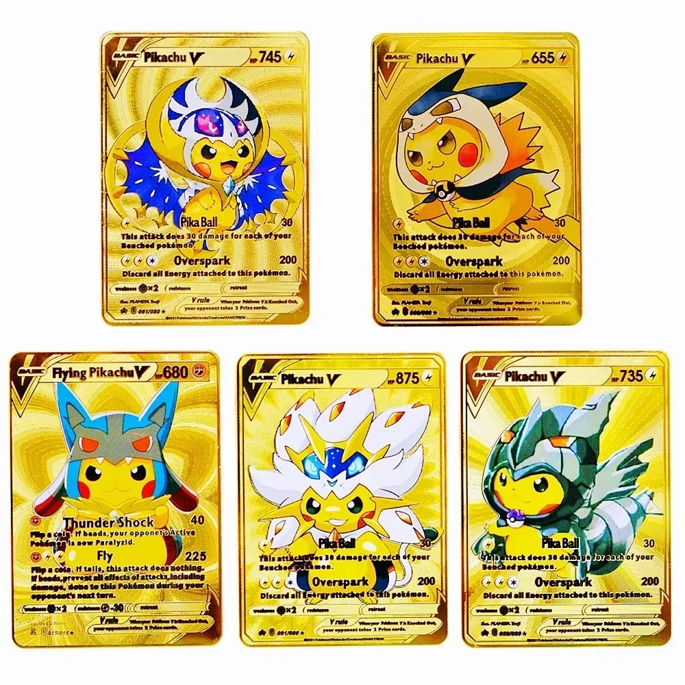 5Pcs Metal Letters Cards Venusaur Vmax Charizard Pikachu Lugia Vstar ...