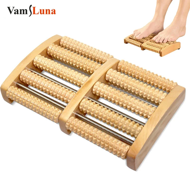 Wooden Foot Massage Roller Relieves Fatigue Foot Pain and Plantar ...