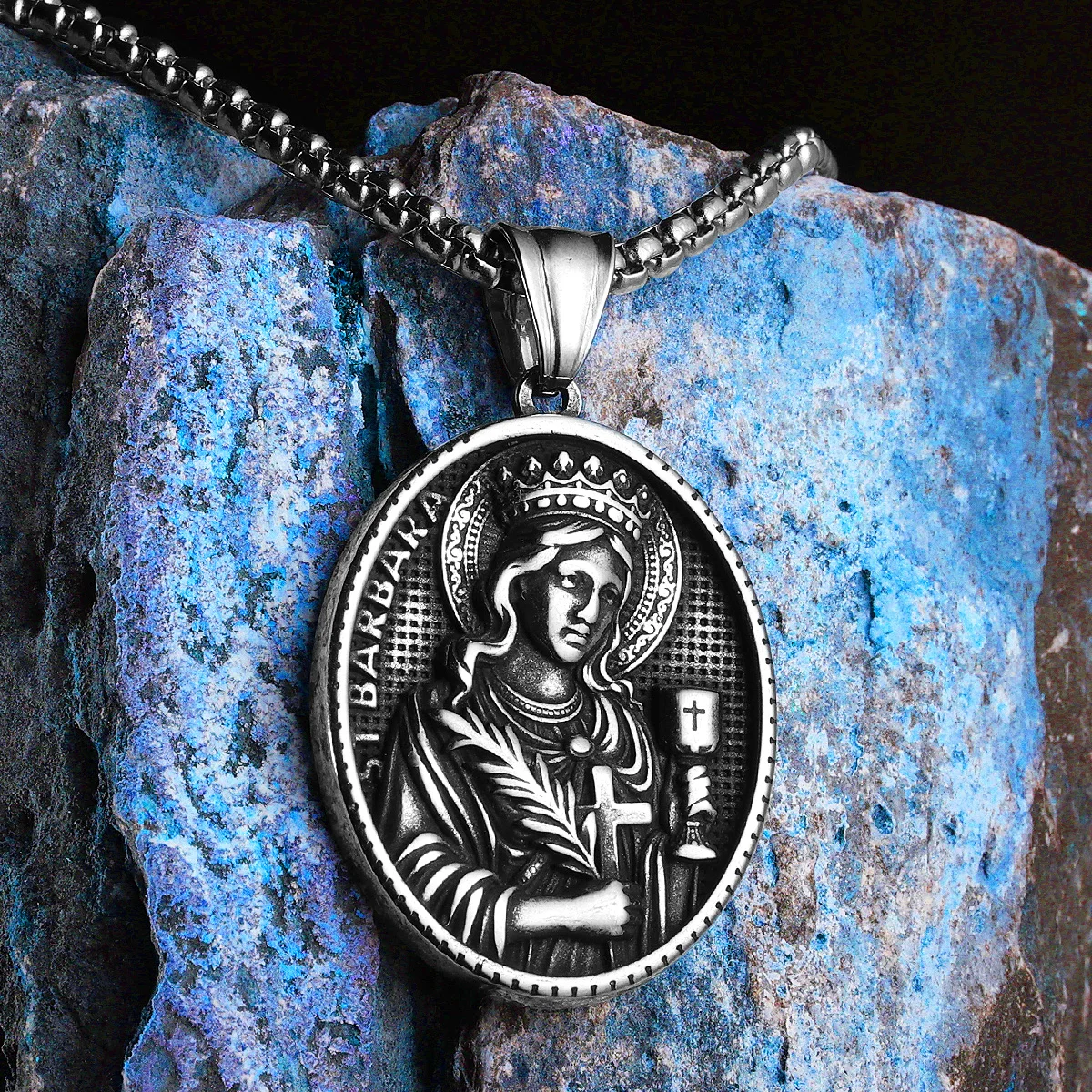 Saint Barbara Powerful Amulet Men Necklaces Stainless Steel Pendant ...