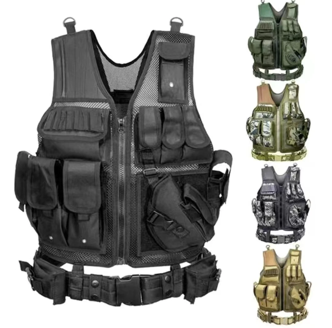 Tactical-vest-adjustable-Molle-security-guard-vest-hunting-outdoor-CS ...
