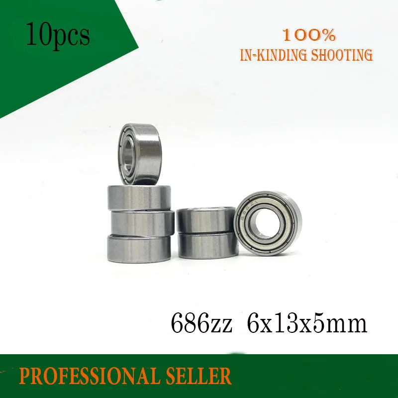 Free Shipping 686 686zz 6x13x5 686z Miniatura Deep Groove Ball Bearing ...
