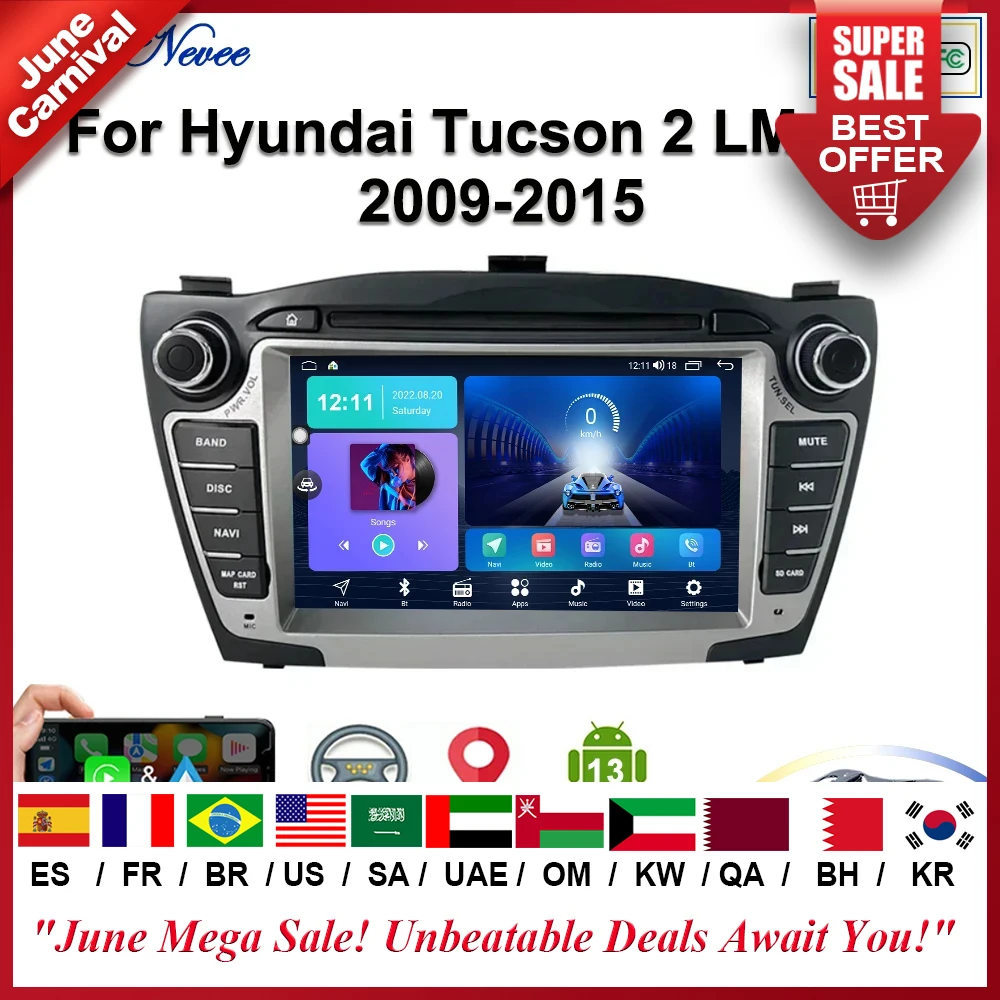 Android-13-Car-Radio-Stereo-Navigation-Carplay-Bluetooth-For-Hyundai ...
