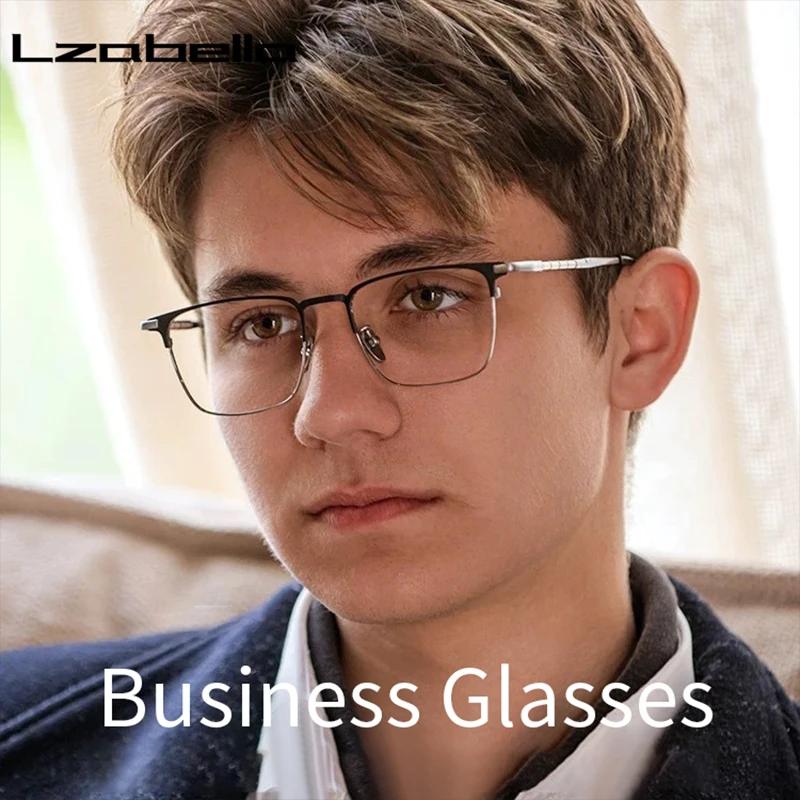 Lzabella Men's Square Glasses Frame Pure Titanium Comfortable Large ...