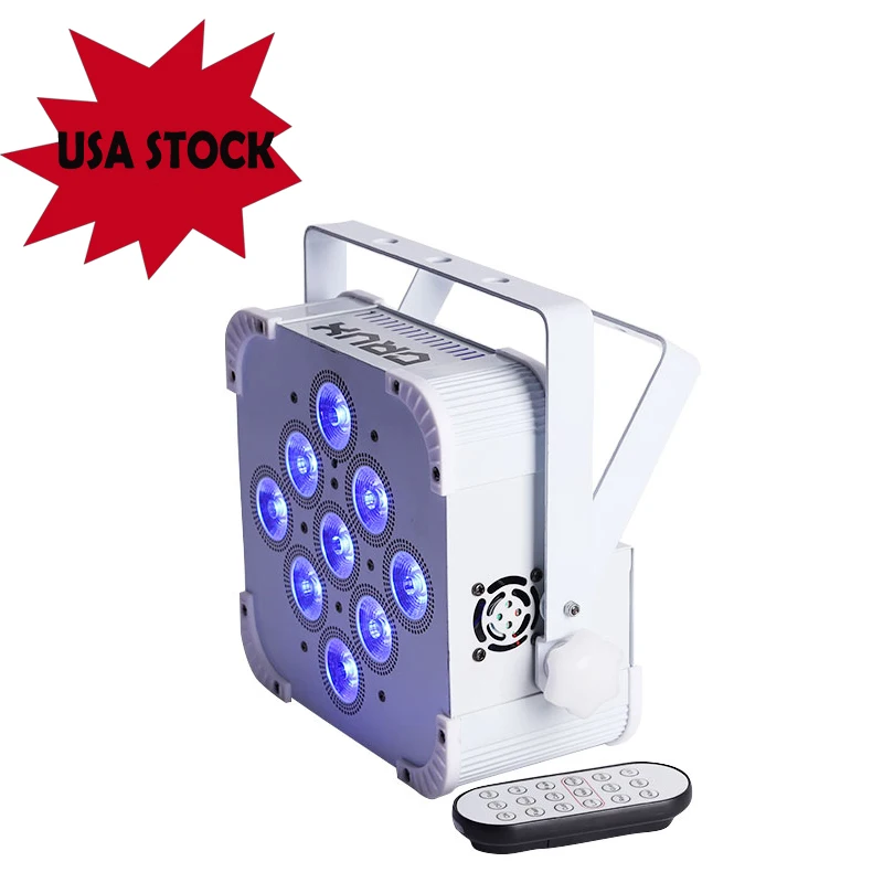 White Case Tax Free 9X18W RGBAW UV Battery Wireless Rechargeable LED ...