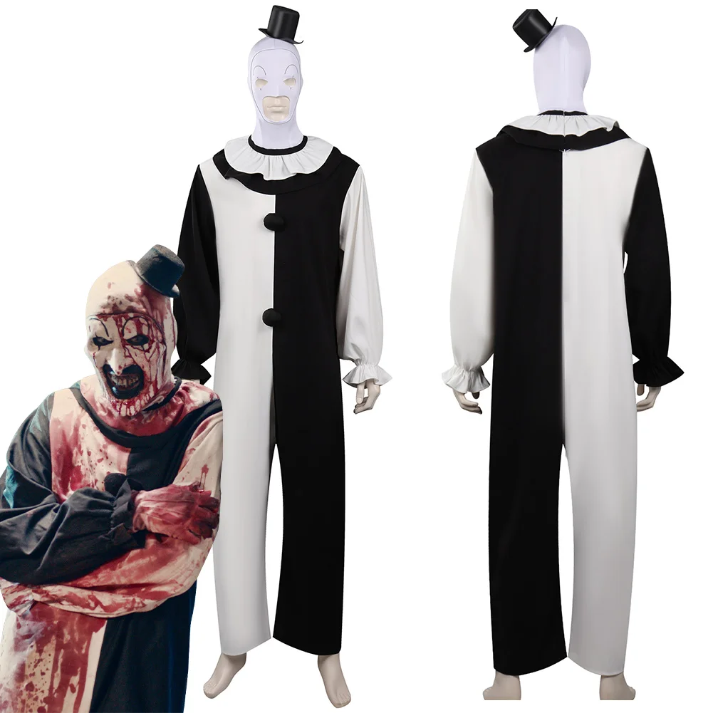 Terrifier-2-Art-the-Clown-Cosplay-Costume-Jumpsuit-Hat-Outfits ...