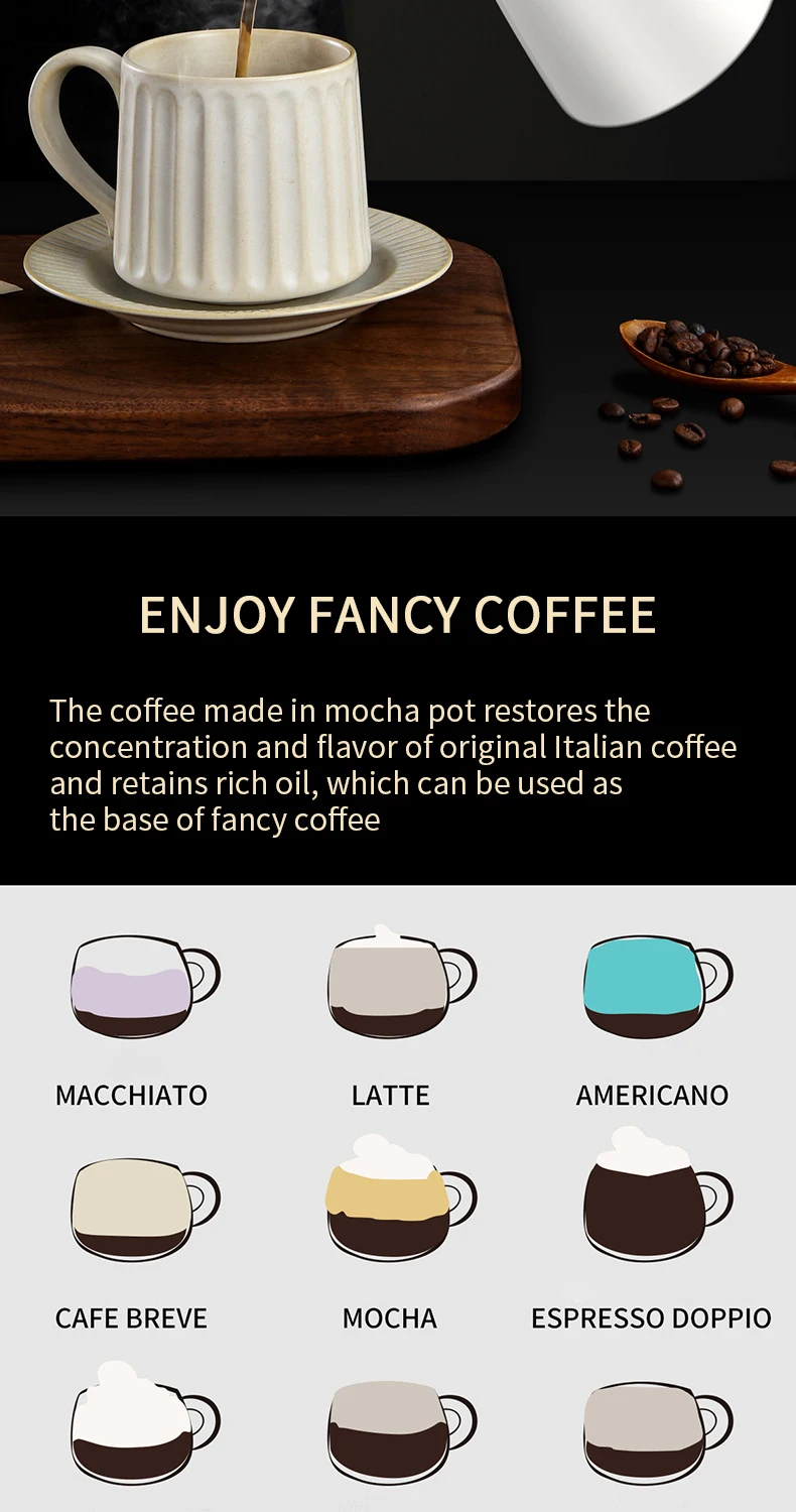 Cafetière Moka Pot à café italien, Machine à expresso en aluminium ...