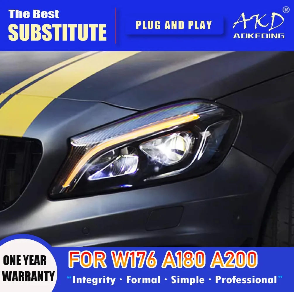 AKD-Head-Lamp-for-Benz-W176-LED-Headlight-2013-2018-Headlights-A45-A180 ...