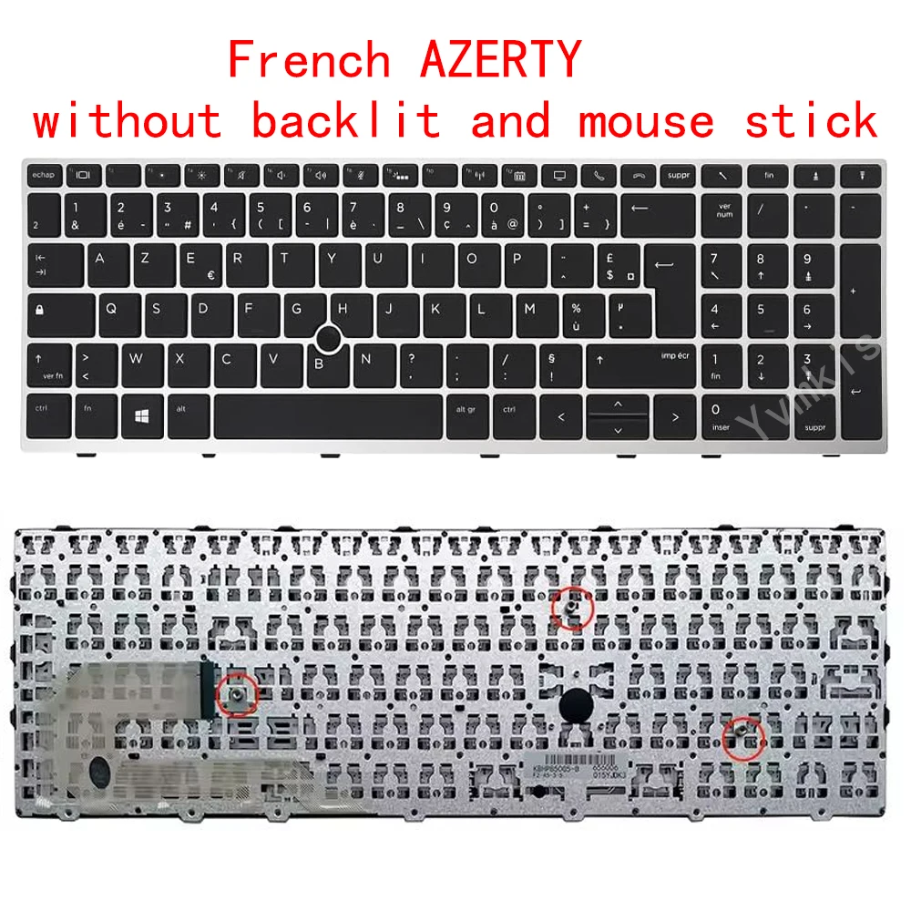 AZERTY Backlit Keyboard for HP Elitebook 750 G5 750 G6 755 G5 850 G5 ...