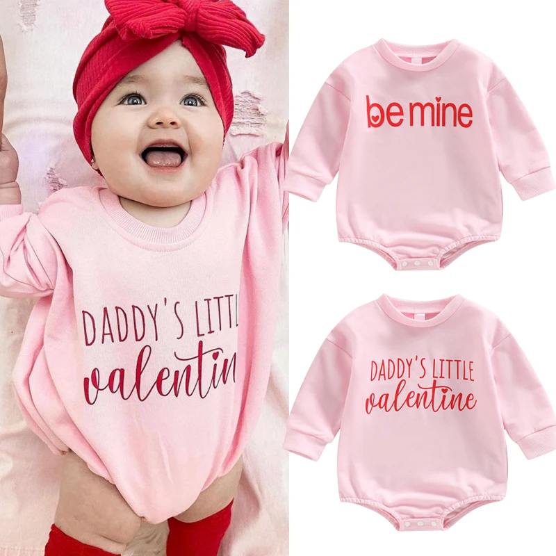 Baby Girl Romper Long Sleeve | Valentines Romper Baby Girl | Valentines Day Baby Girl - Rompers ...