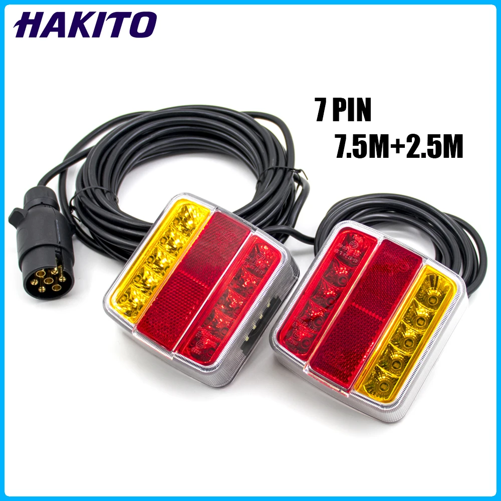 12V-24V-7-Pin-LED-Truck-Rear-Taillight-License-plate-Light-Warning ...