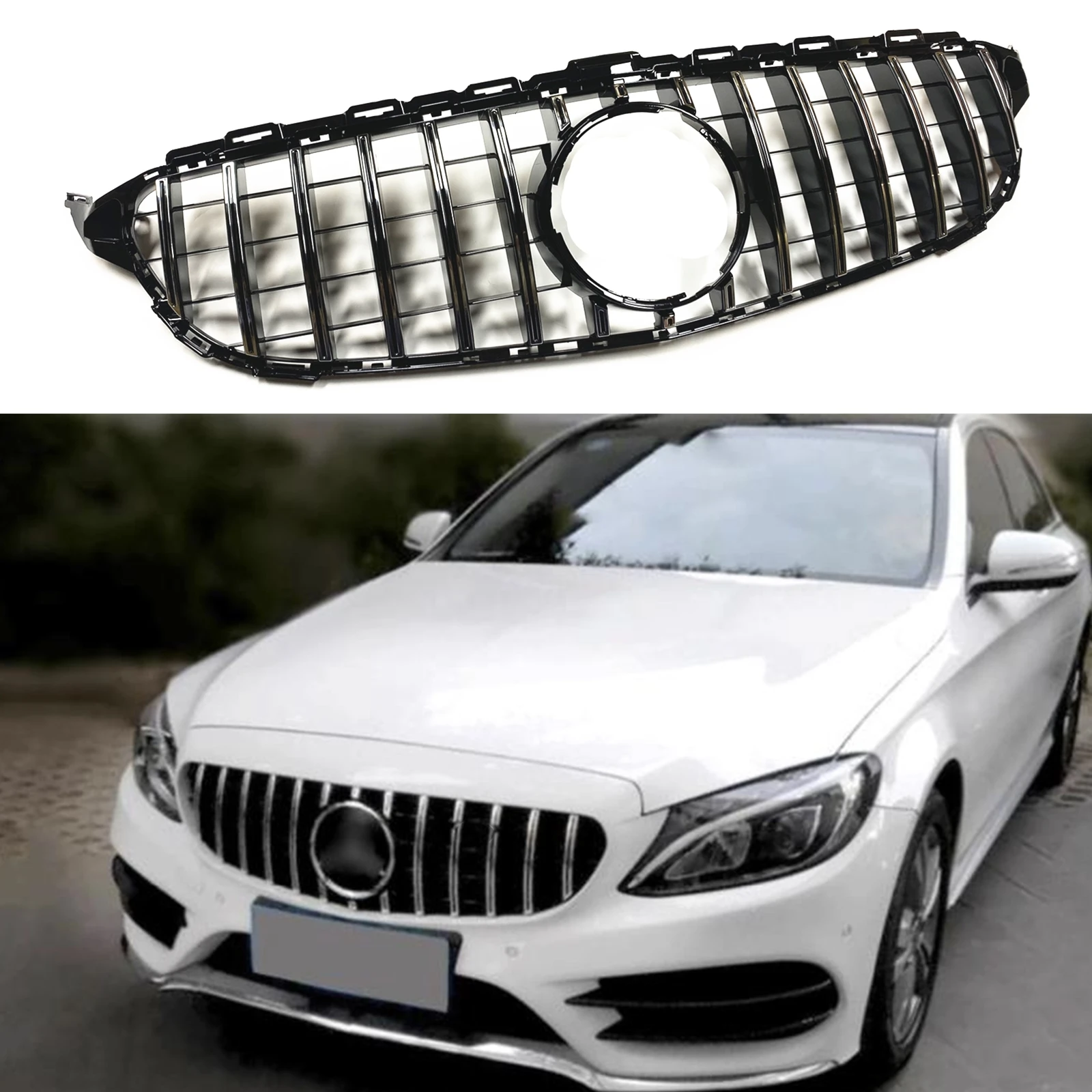 Front Grill Grille For Mercedes Benz C Class W205 2014-2018 C250 C350 ...