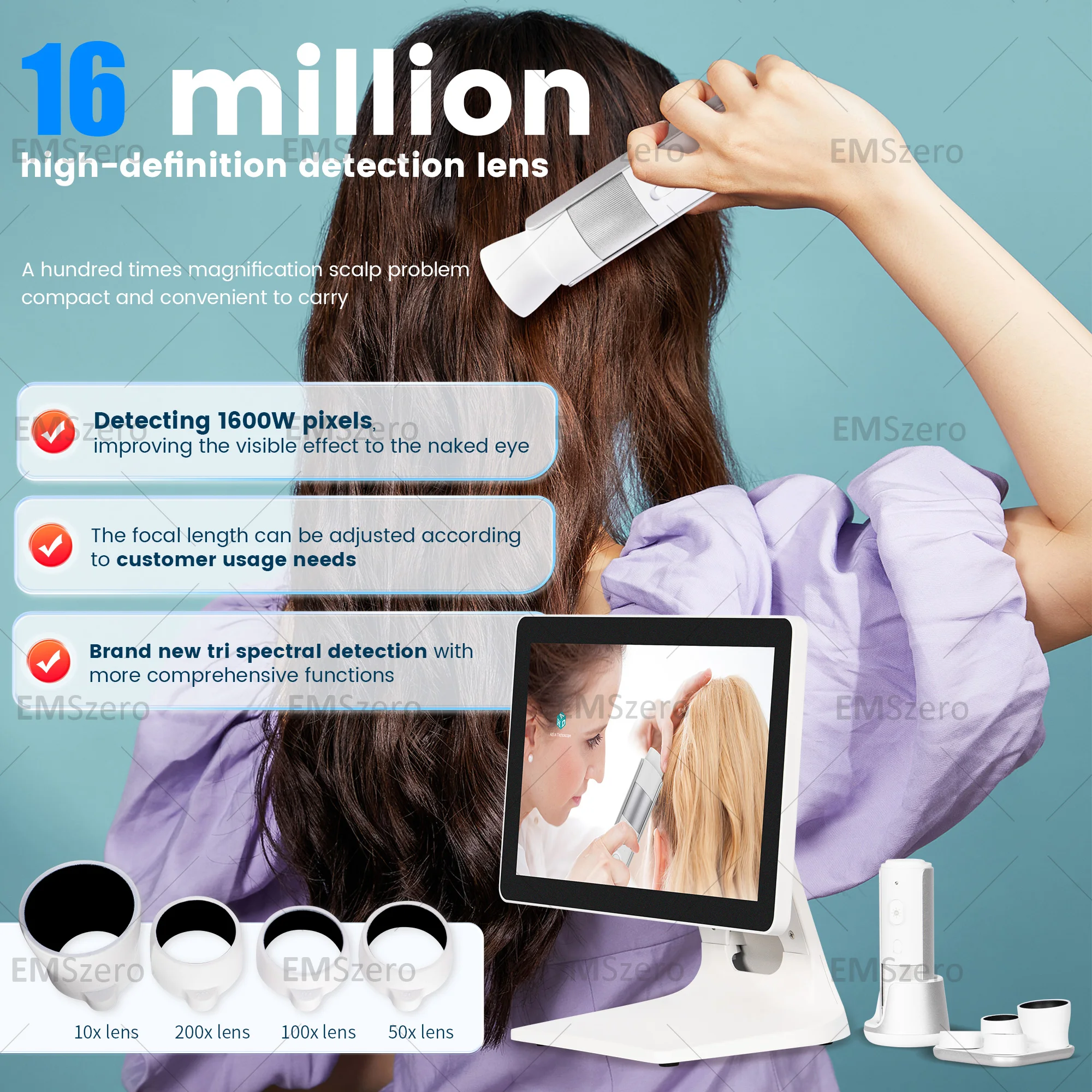 DS-3 Hair Detection Device AI-Powered Follicle Analysis Accurate Hair ...