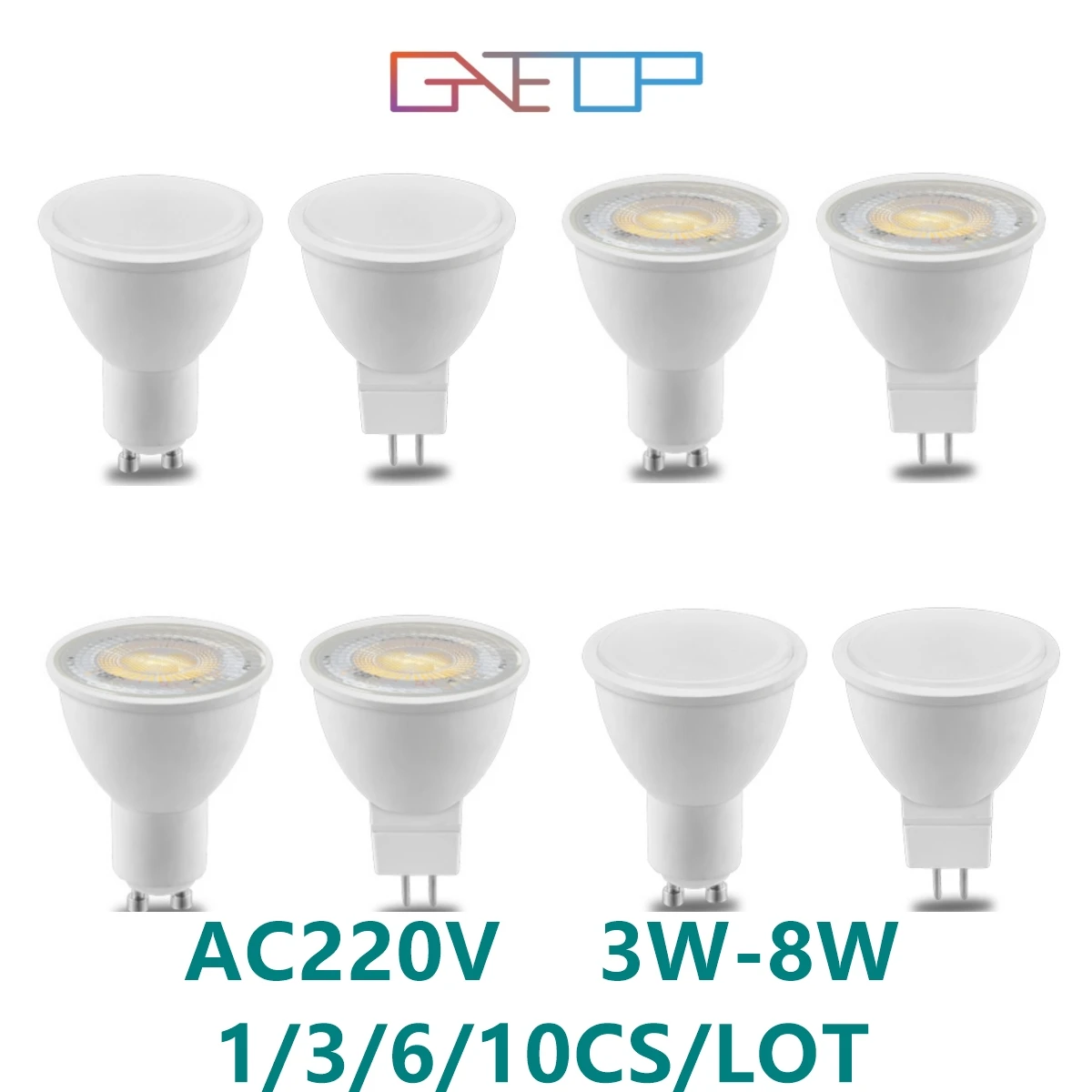 1-10PCS GU10 MR16 GU5.3 LED Lamp Spotlight Bulb 38 /120 Degree Lampara ...
