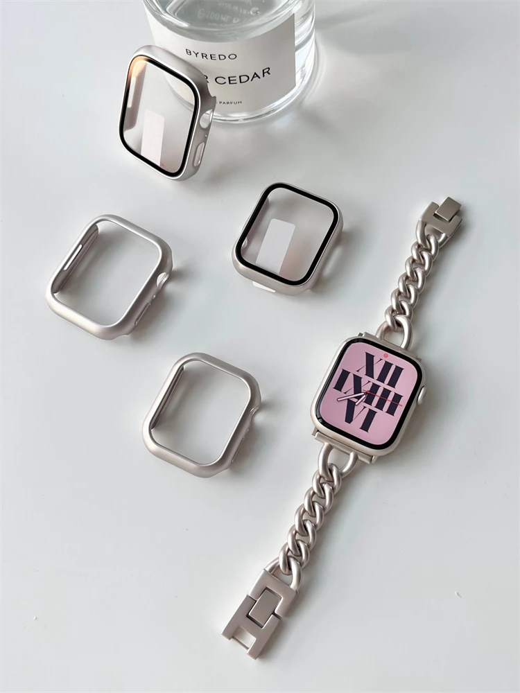 New Starlight Color Bumper Hard Case For Apple Watch 7 6 Se 5 4 2 Glass ...